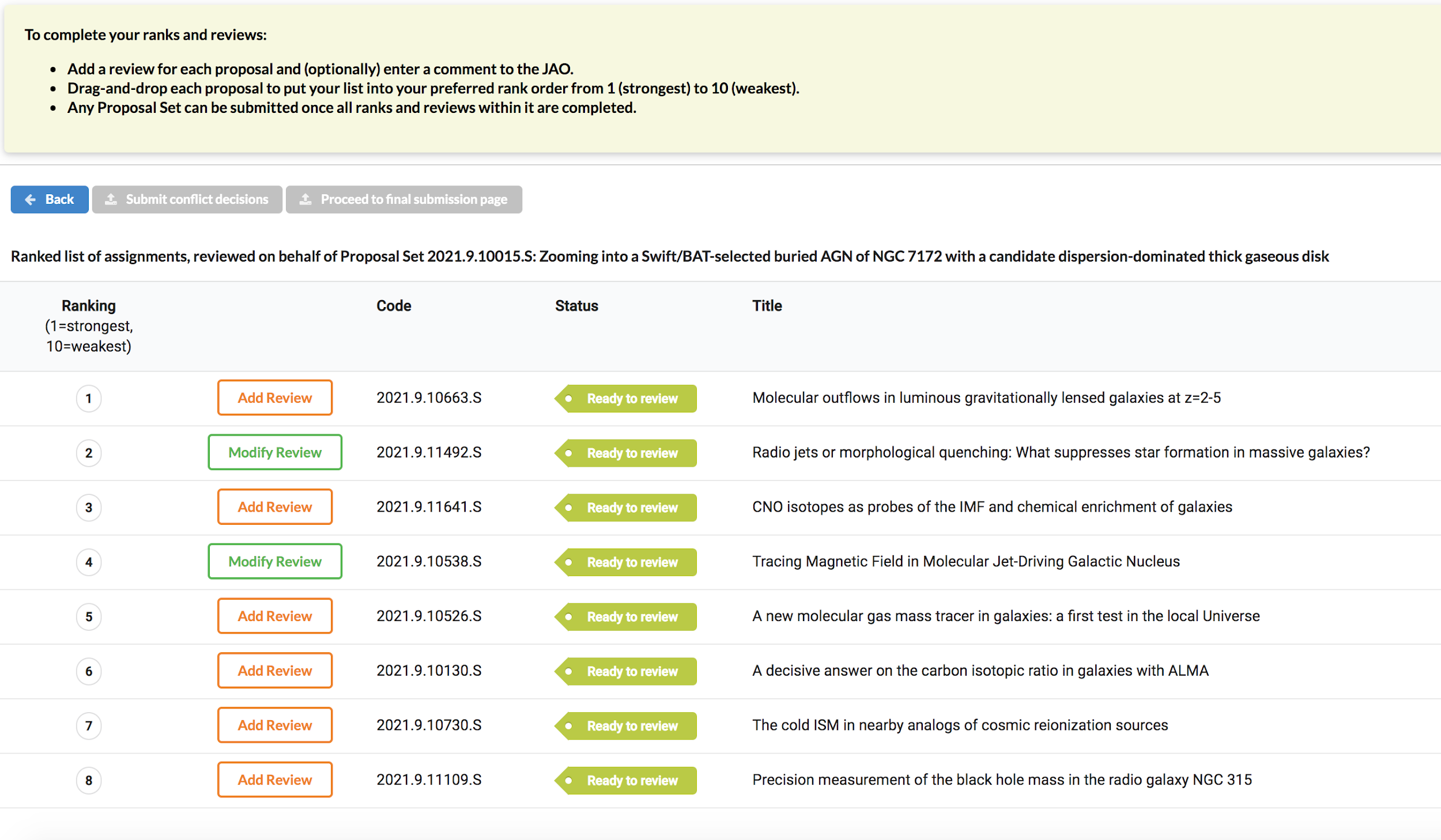 How to use the Reviewer Tool — ALMA Science Portal at NAOJ